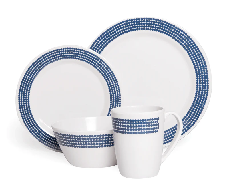 Campfire 16 Piece Melamine Dinner Set – Blue Moon – Camping Country ...
